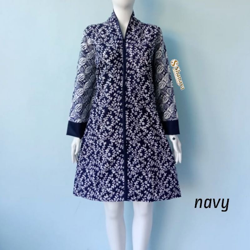 Shanaya Batik Tunik Aldena Garutan Dress Cap Baju Batik Wanita warna ...