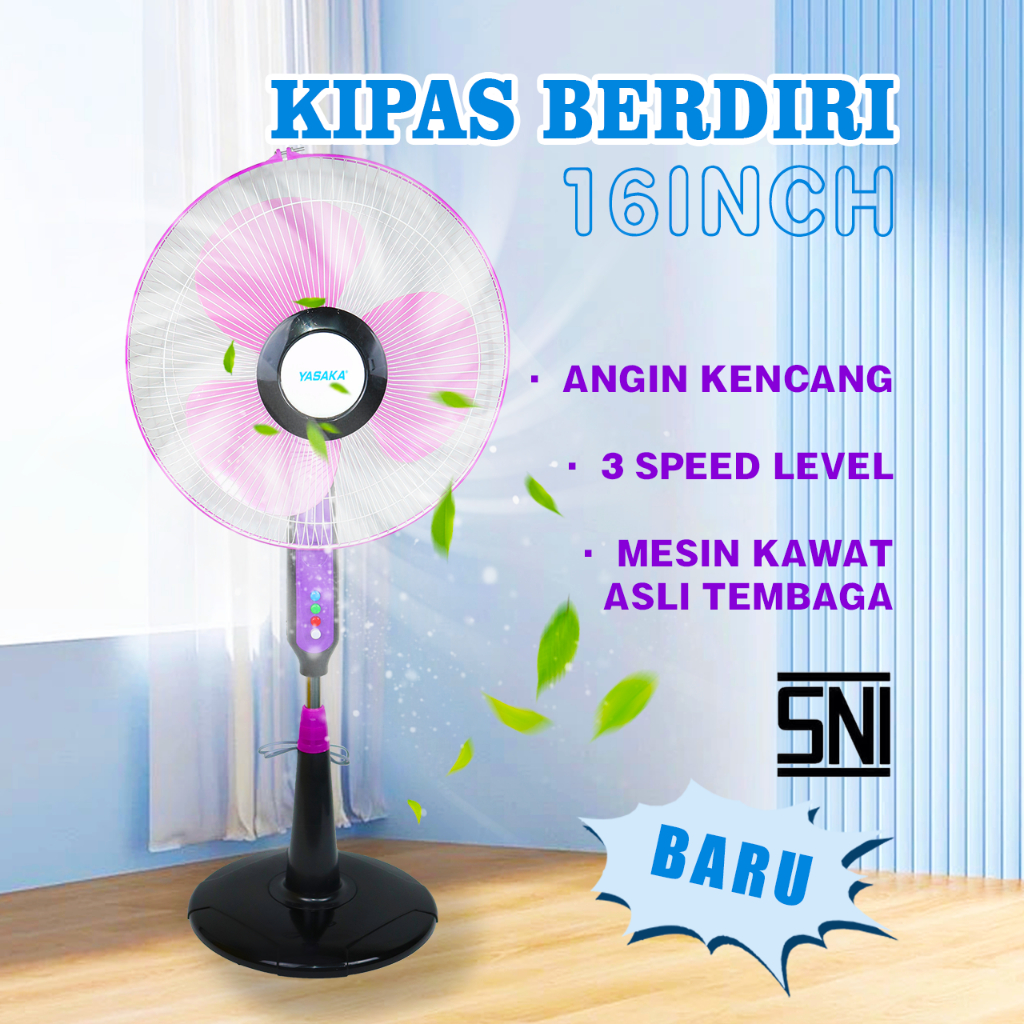 KIPAS ANGIN BERDIRI YASAKA 16 INCH/STAND FAN 16 INCH/KIPAS MURAH ...