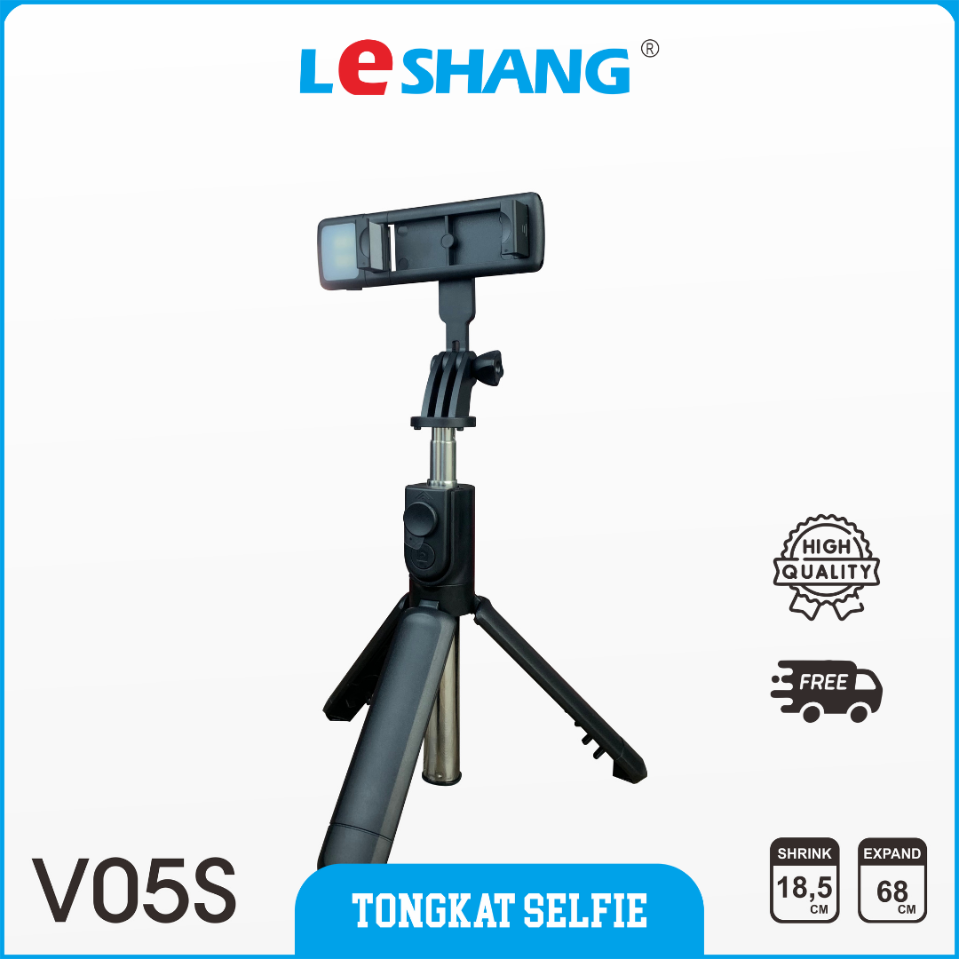 Tongsis Tripod Bluetooth 3in1 Remote Bluetooth Selfie Stick V05s