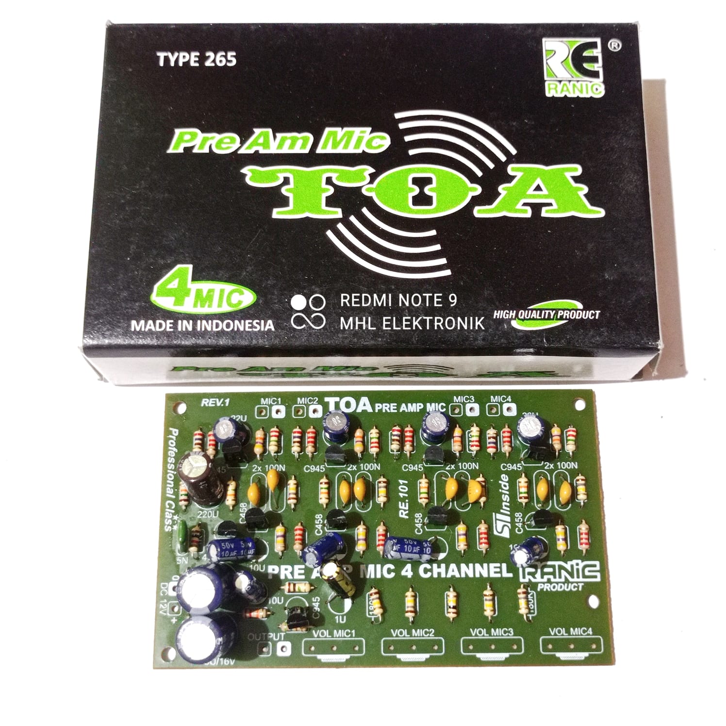 KIT PENGUAT MIC PREAMP MIC TOA PRE AMP MIC 4 CHANNEL MODEL TOA PRODUK ...