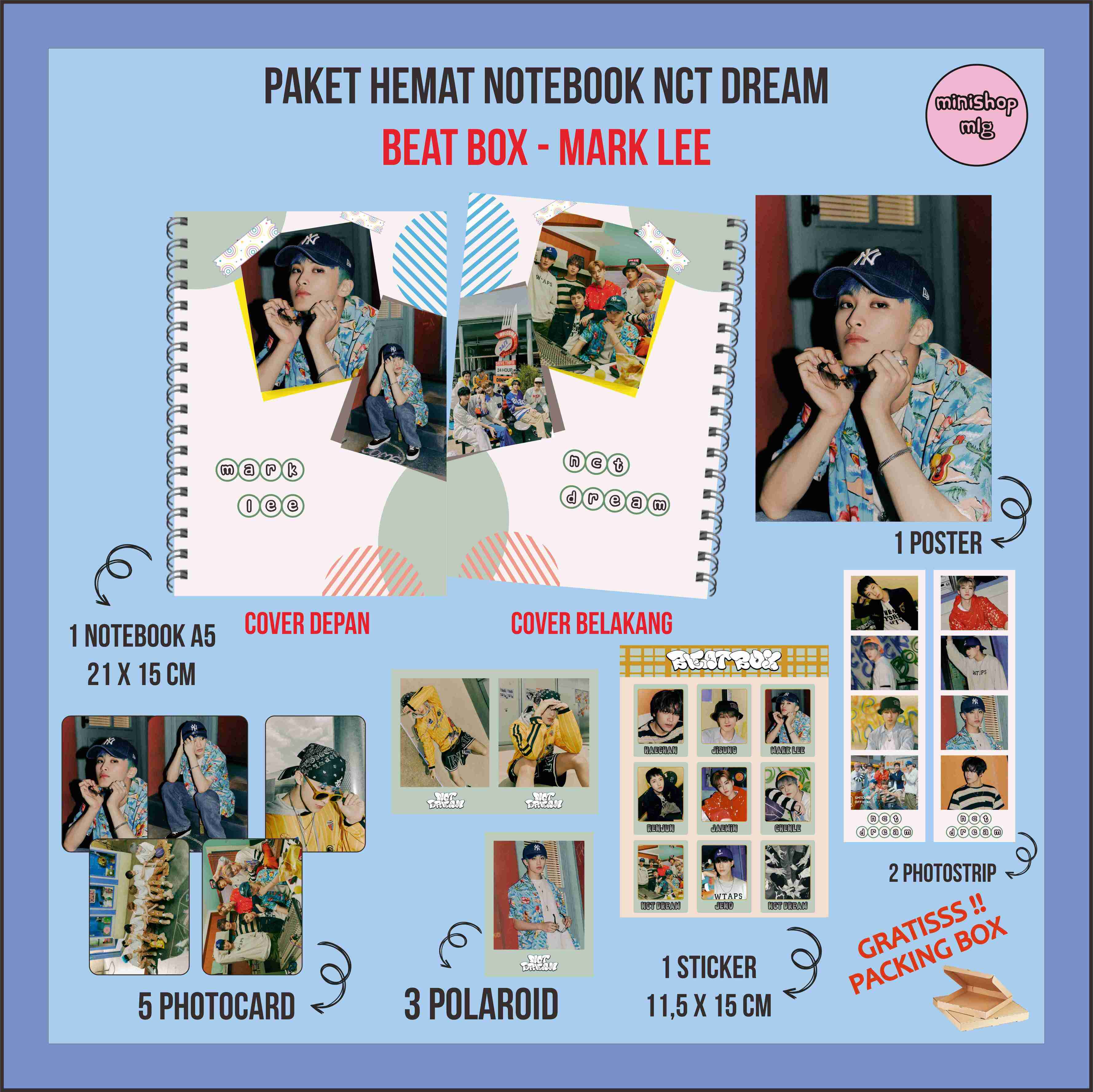 (FREEBOX) PAKET HEMAT KPOP NOTEBOOK NCT DREAM BEAT BOX - FANKIT NCT ...