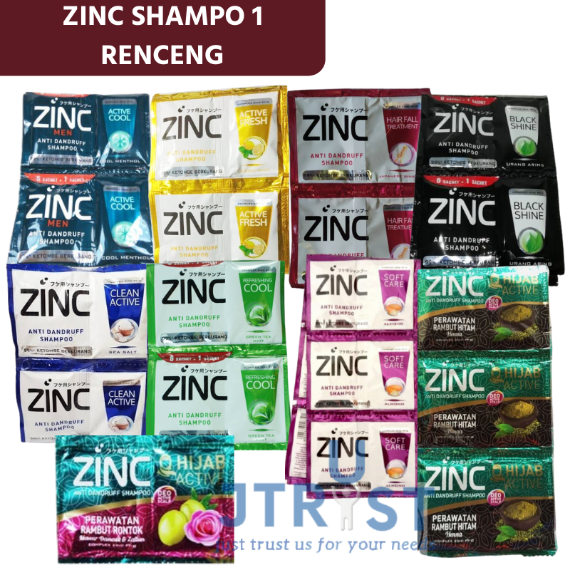 Zinc Shampoo Sachet (1 Renceng 12 Sachet) / Shampoo / Zinc | Lazada ...