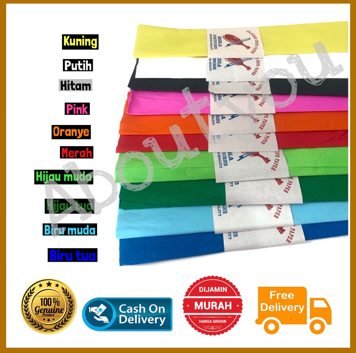 Kertas KREP Panjang Kertas CREPE Paper Klobot Kertas Dekorasi Pesta ...