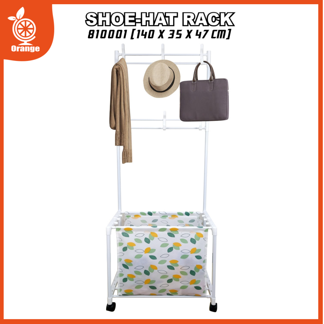 ORANGE Stand Hanger Topi Tas - Rak Serbaguna Rak Besi Rak Topi Rak Tas ...