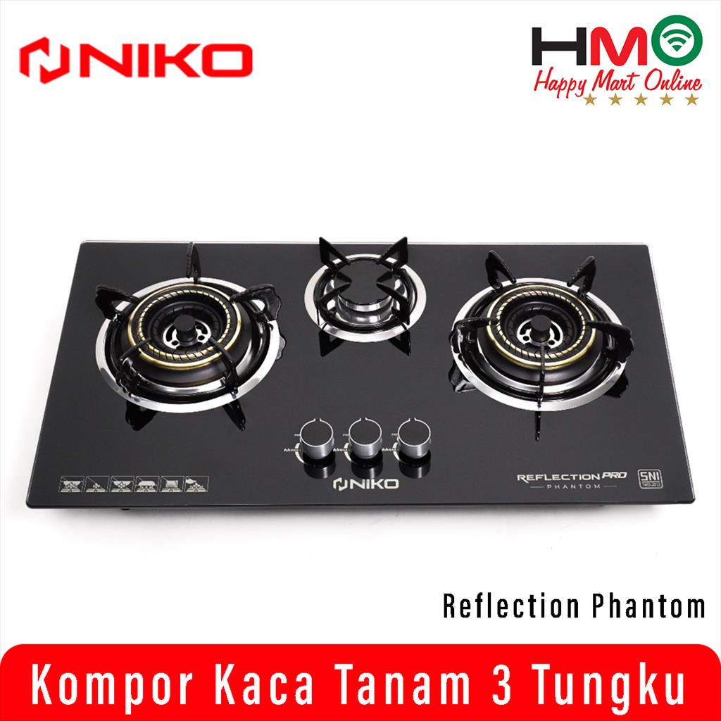 Niko Kompor Kaca Tanam Hitam 3 Tungku Niko Reflection Pro Phantom ...