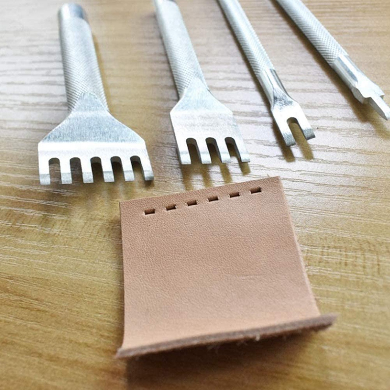 Leather Hole Punch Tool,Leather Chisel 4 mm 1/2/4/6 Prong, Leather ...