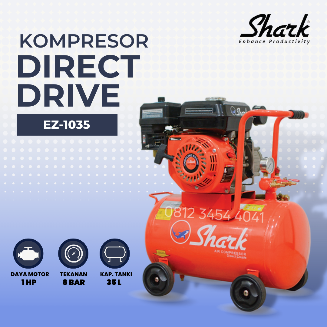 EZ 1035 Kompresor Angin Direct Drive 1 hp Shark 25 Liter Compressor ...