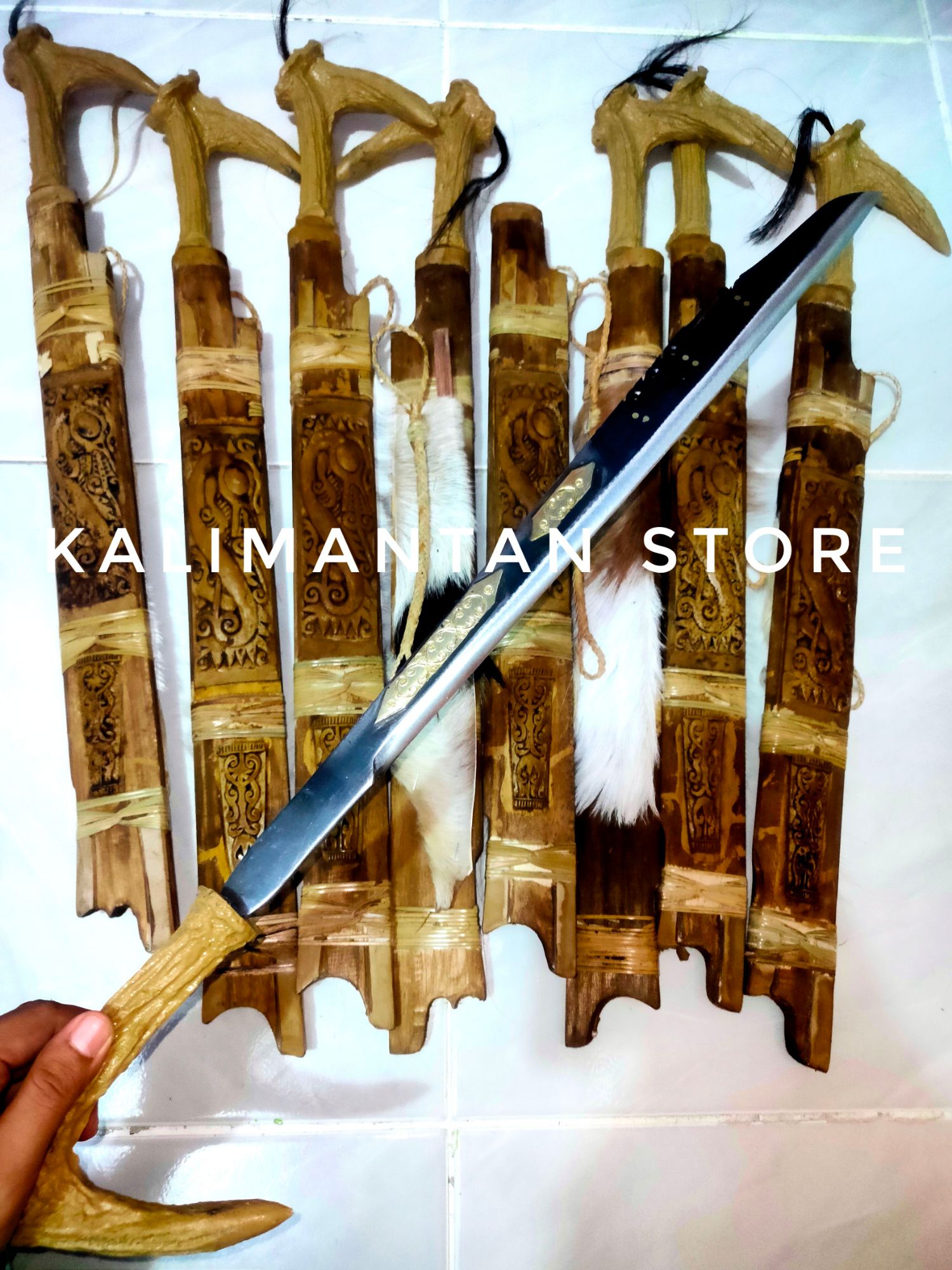 Mandau Dayak Motif Tameng Unik PPK002 | Lazada Indonesia