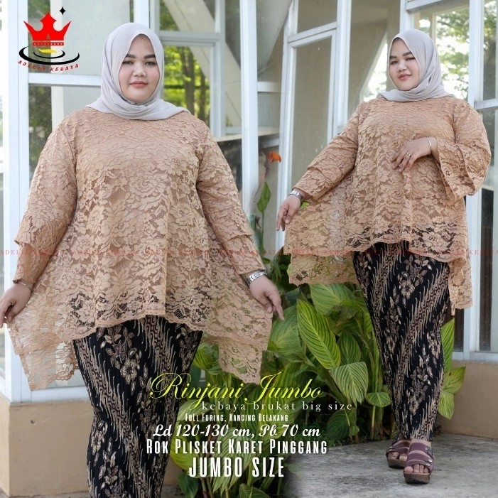 KEBAYA WISUDA//Kebaya Rinjani Jumbo Set Brukat XXL XXXL XXXXL LD 110 ...
