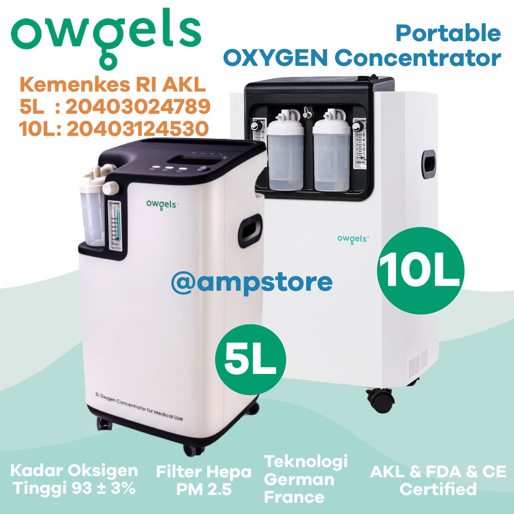 Owgels 10 LPM Oxygen Concentrator Medical Pengganti Tabung Oksigen ...
