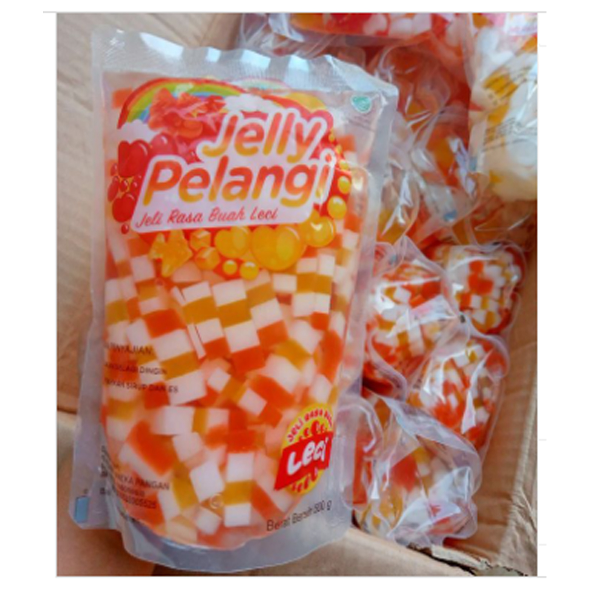 Rainbow Jelly Pelangi Rasa Buah Leci 1 Kg Halal Jely Nata De Coco ...