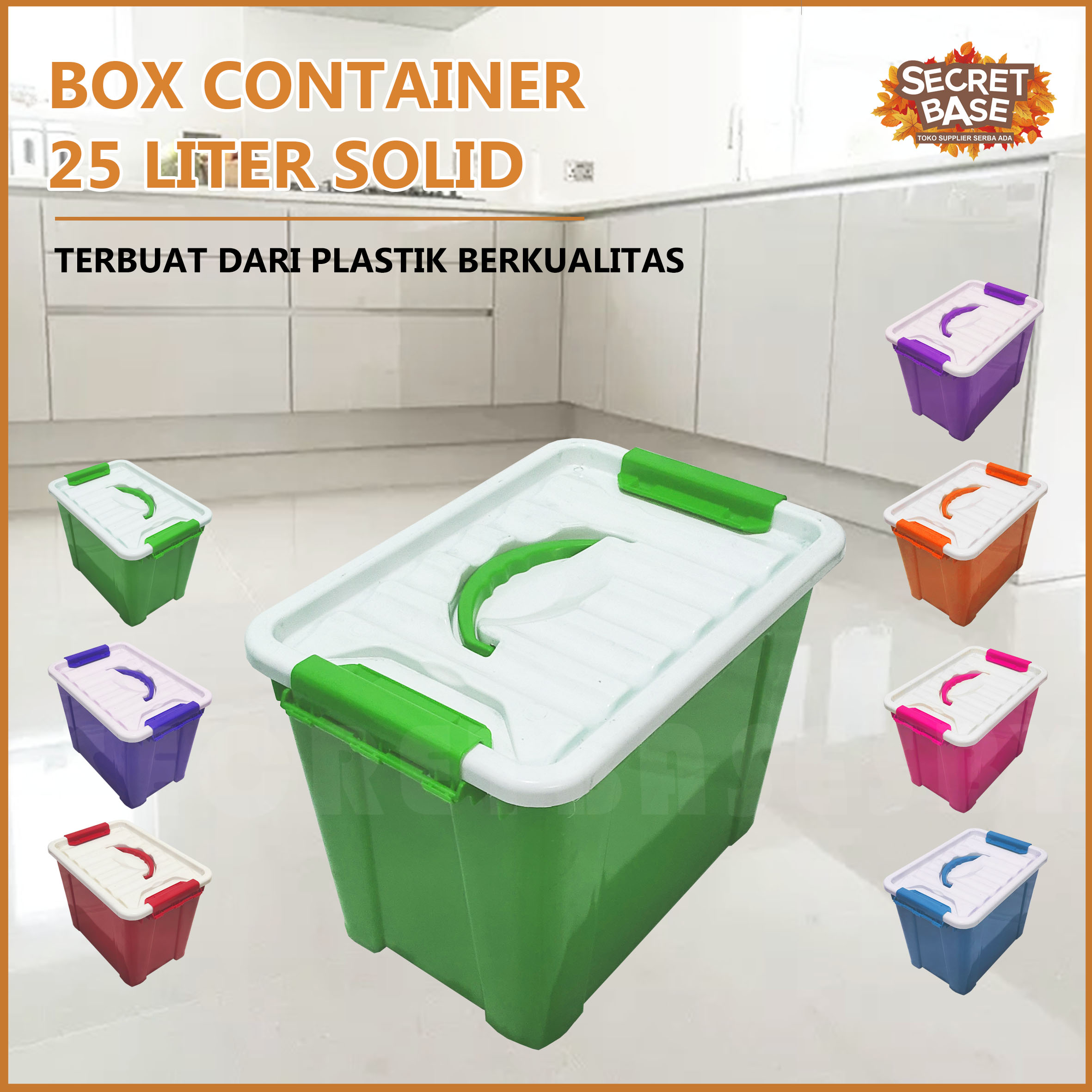 BOX CONTAINER 25 LITER - Dengan Pegangan Handle (Berwarna) / Box ...