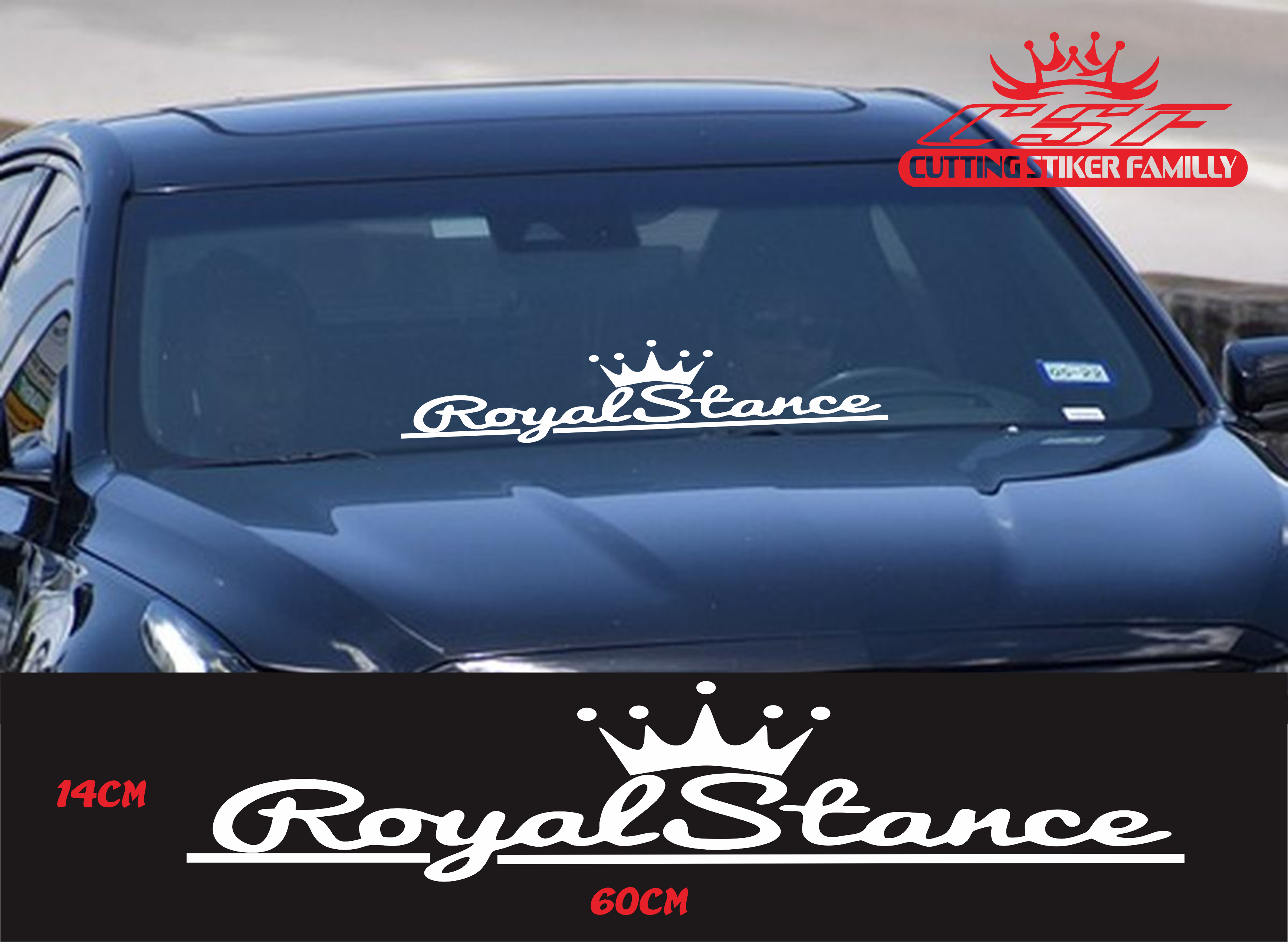 Stiker mobil kaca depan Royal Stance tulisan keren cocok buat semua ...