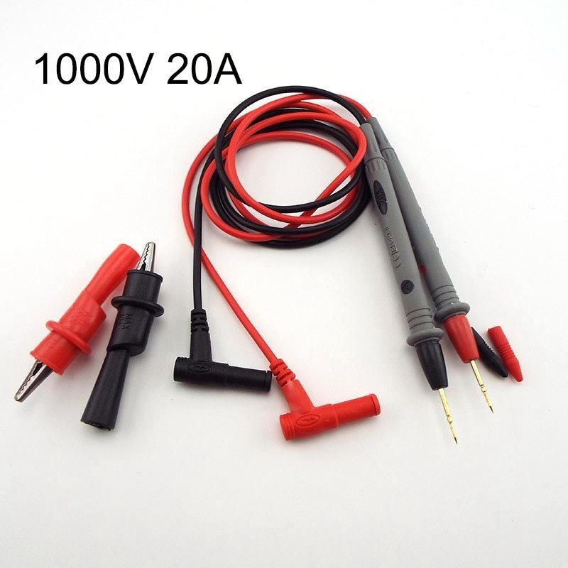 kabel multimeter cable probe 1000V 20A jarum lancip plus capit buaya ...
