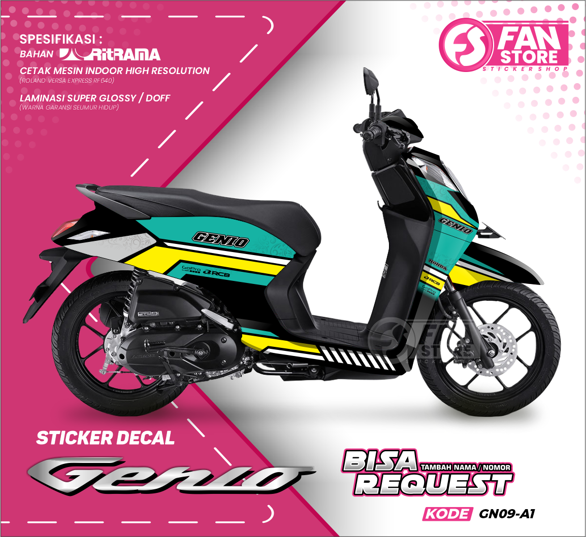 DECAL STIKER HONDA GENIO FULL BODY - STRIPING GENIO TERBARU - STICKER ...