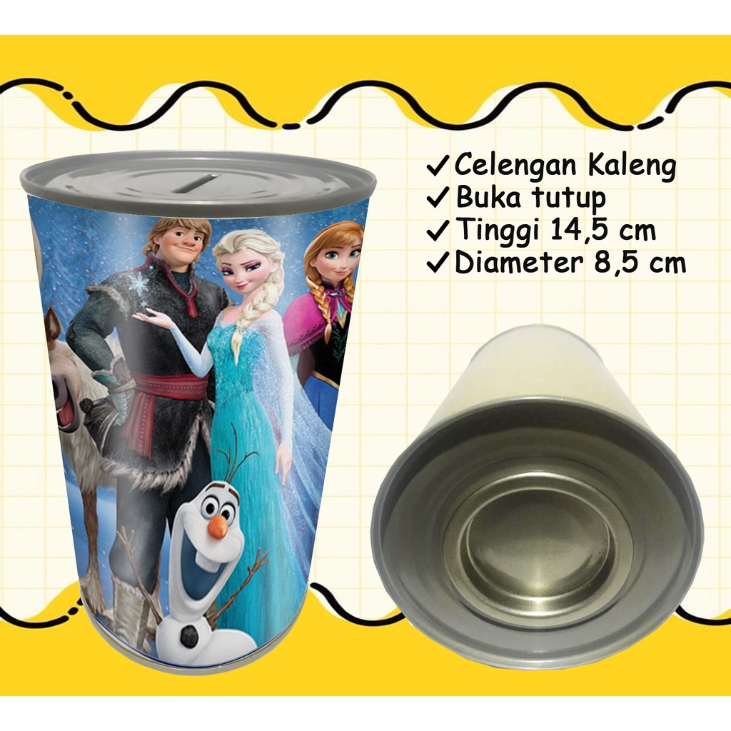 Celengan Kaleng Buka Tutup / Celengan Frozen / Celengan Custom | Lazada ...