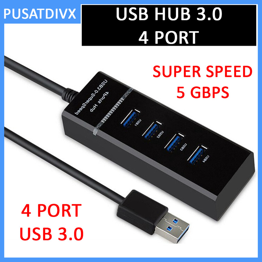 USB HUB 3.0 4 PORT ADAPTER KABEL USB3 SUPER SPEED EXTENSION PC LAPTOP | Lazada Indonesia