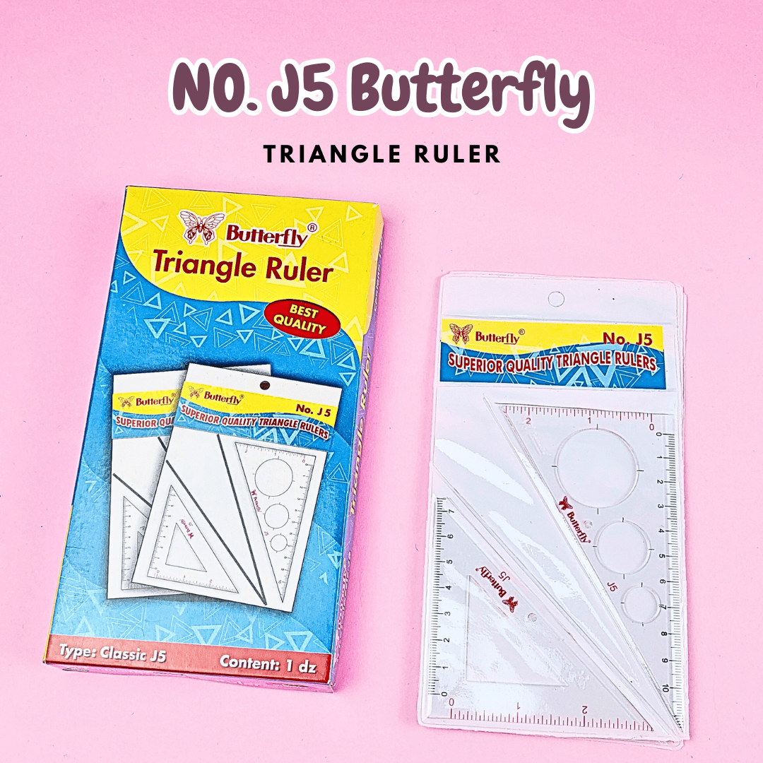 Penggaris Segitiga Butterfly / Set Triangle Ruler Butterfly | Lazada ...