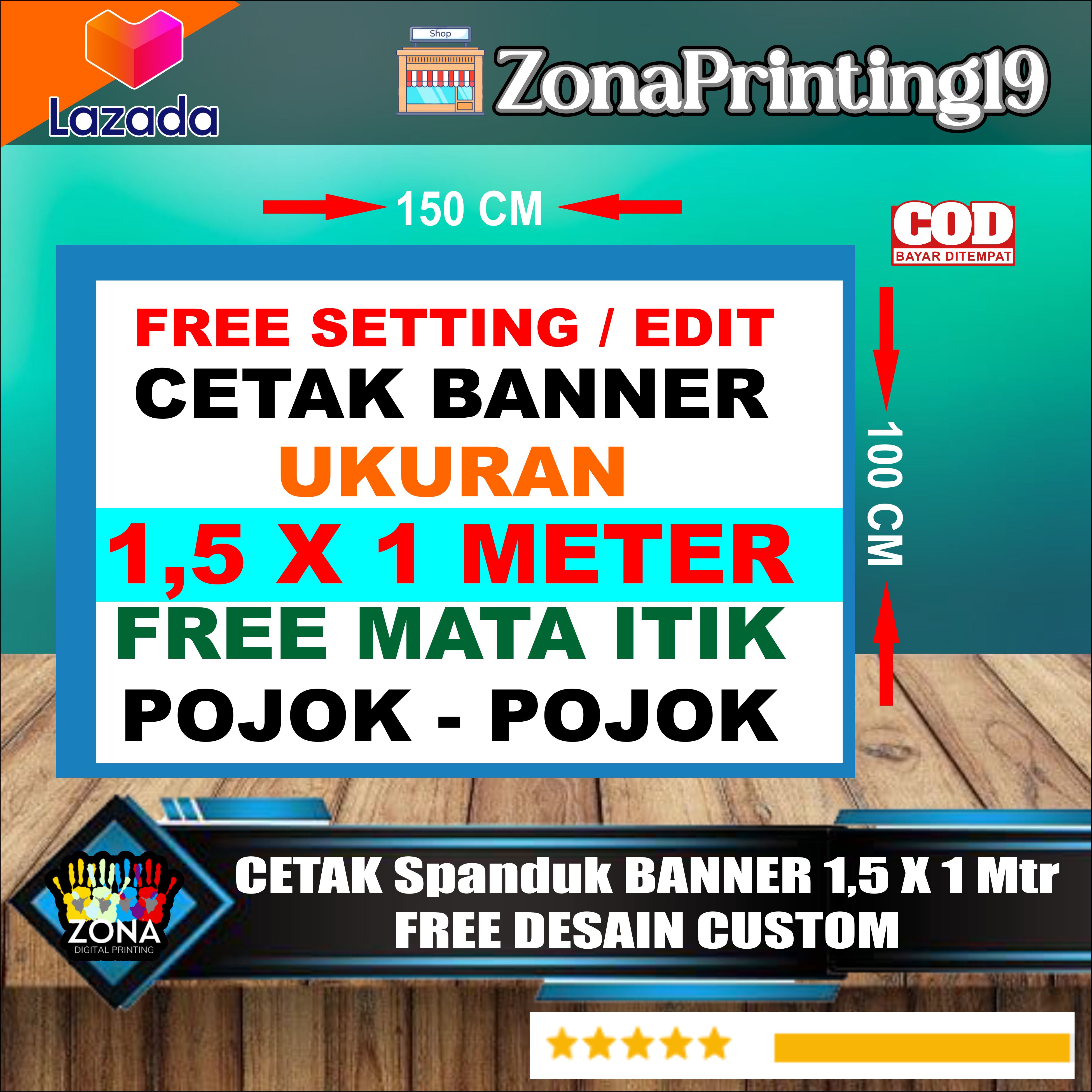 Cetak Spanduk Banner 1,5 X 1 Meter Bebas Request ( Gratis Desain ) | Lazada Indonesia