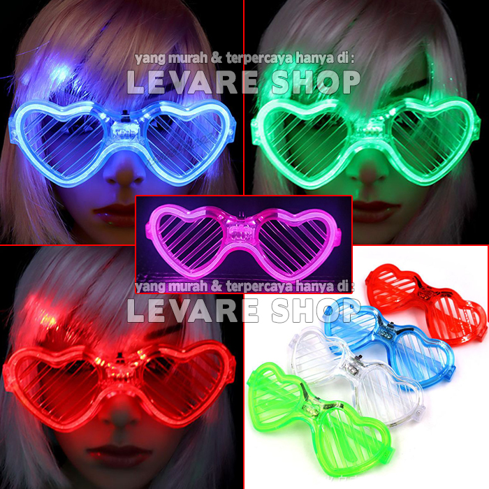 LED Love Glasses Kacamata Glowing Pesta Party Kaca Mata Garis Strip DJ ...