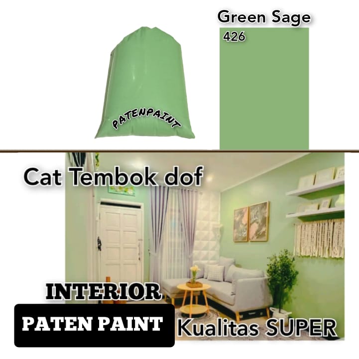 CAT TEMBOK 1 KG / CAT TEMBOK WARNA HIJAU SAGE / GREEN SAGE | Lazada ...