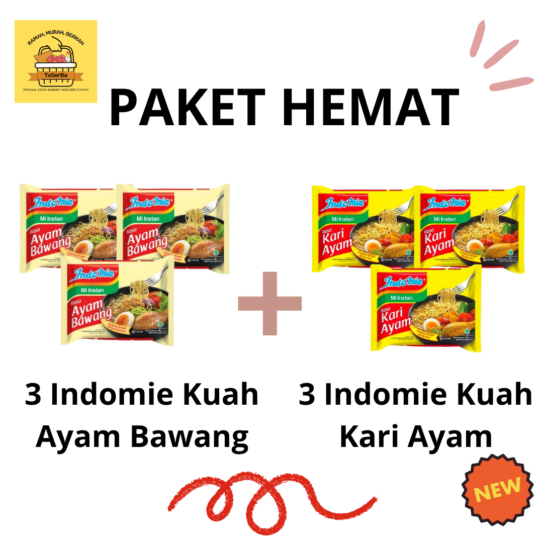 Paket Hemat Indomie 3 Indomie Kuah Ayam Bawang 3 Indomie Kuah Soto Mie Paling Murah Praktis