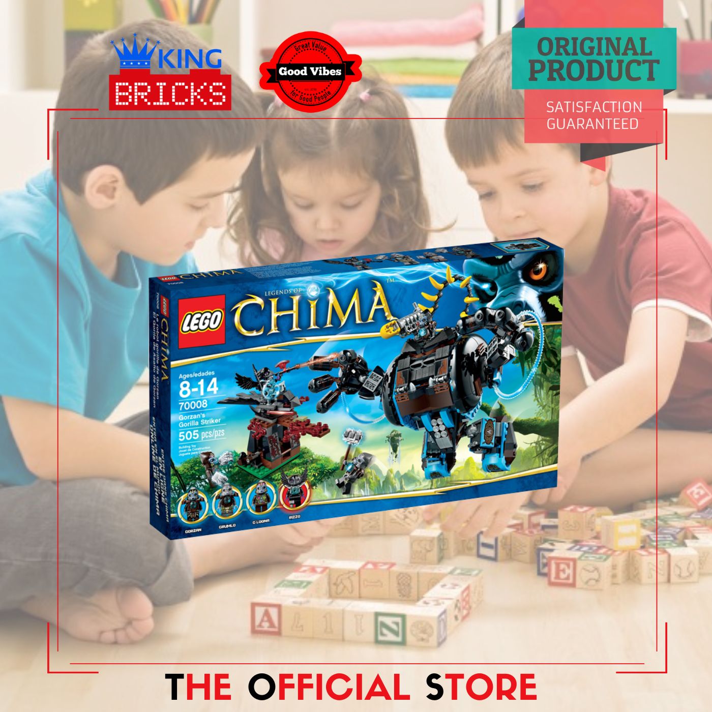 LEGO Original CHIMA 70008 Gorzan Gorilla Striker - Mainan Anak Kreatif ...