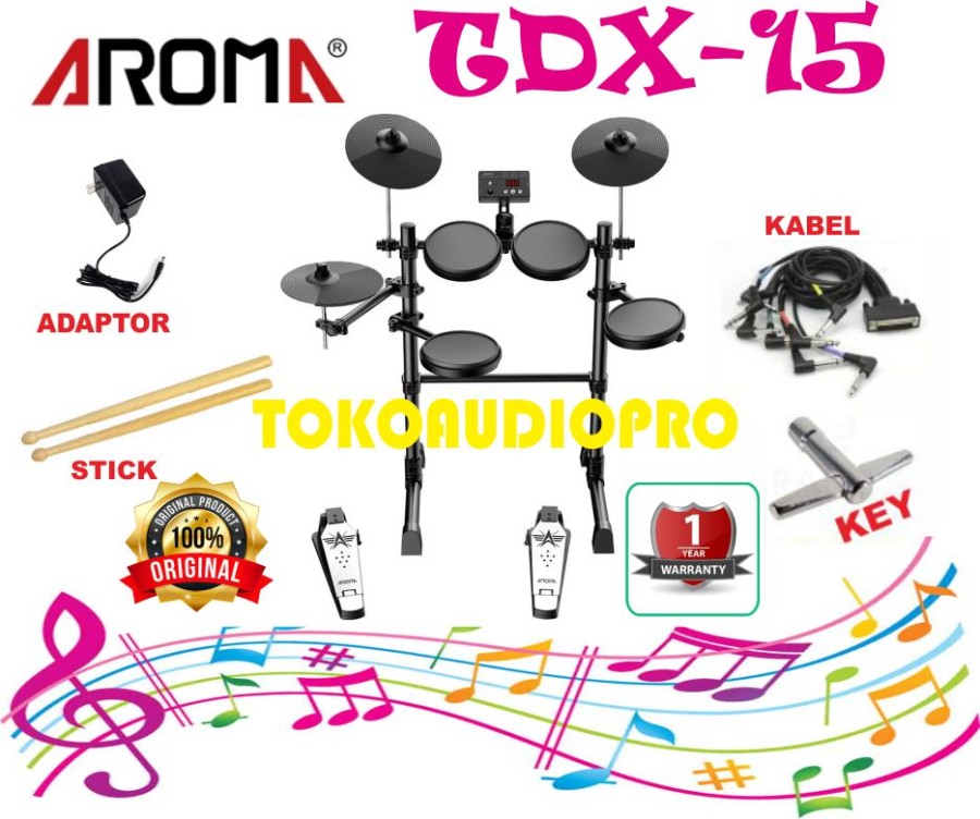 Aroma TDX-15 Electronic Drum Kit Drum Elektrik Aroma TDx15 | Lazada ...
