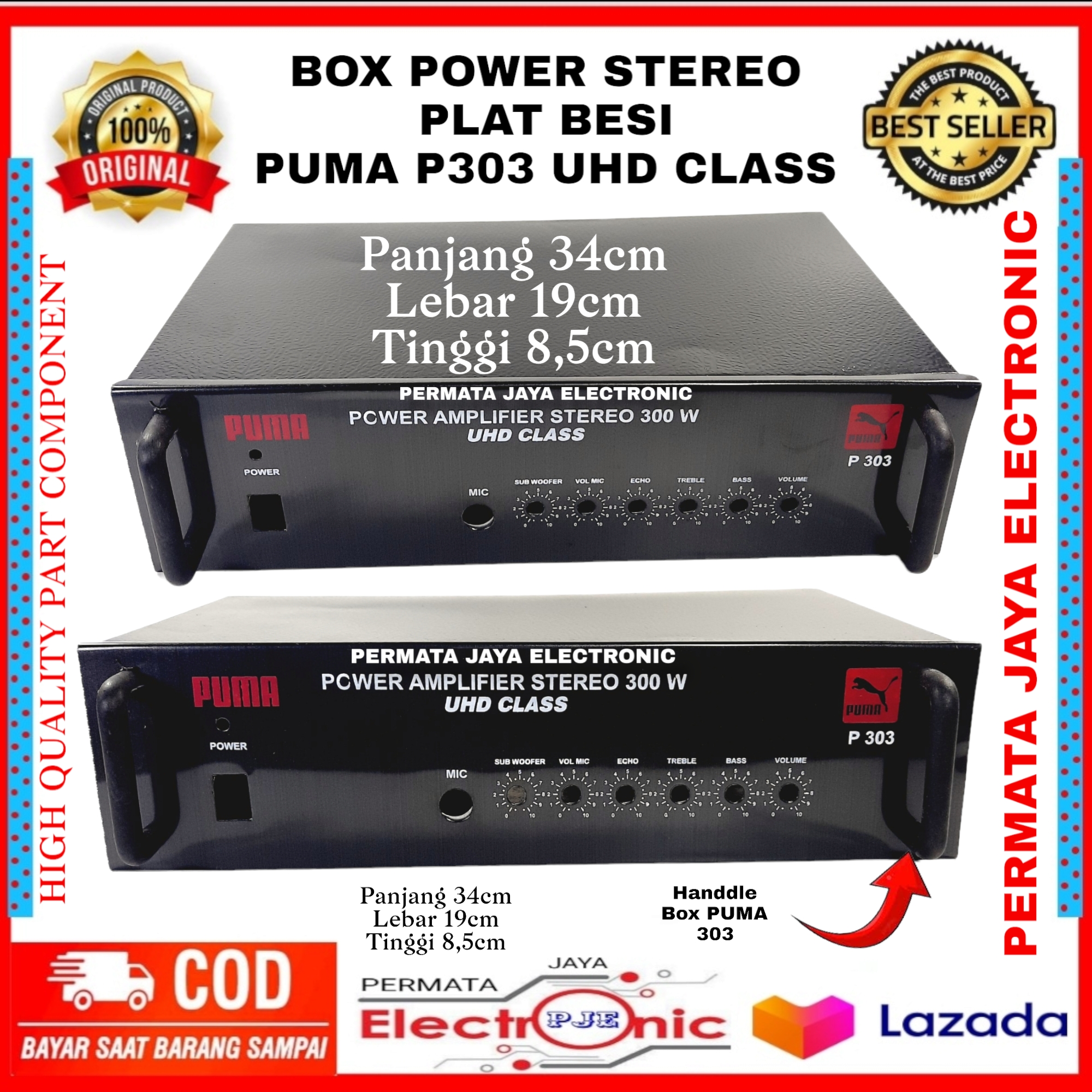 BOX AMPLIFIER STEREO PUMA 303 PLAT BESI BERKWALITAS | Lazada Indonesia