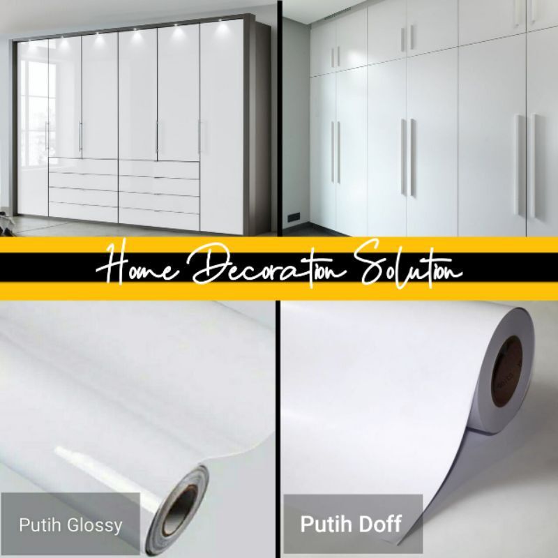 sticker skotlet putih/stiker lemari/sticker meja/sticker putih glossy ...