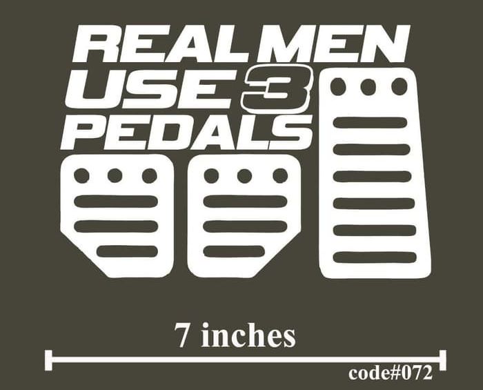 Sticker Real Men Use 3 Pedals MOBIL | Lazada Indonesia