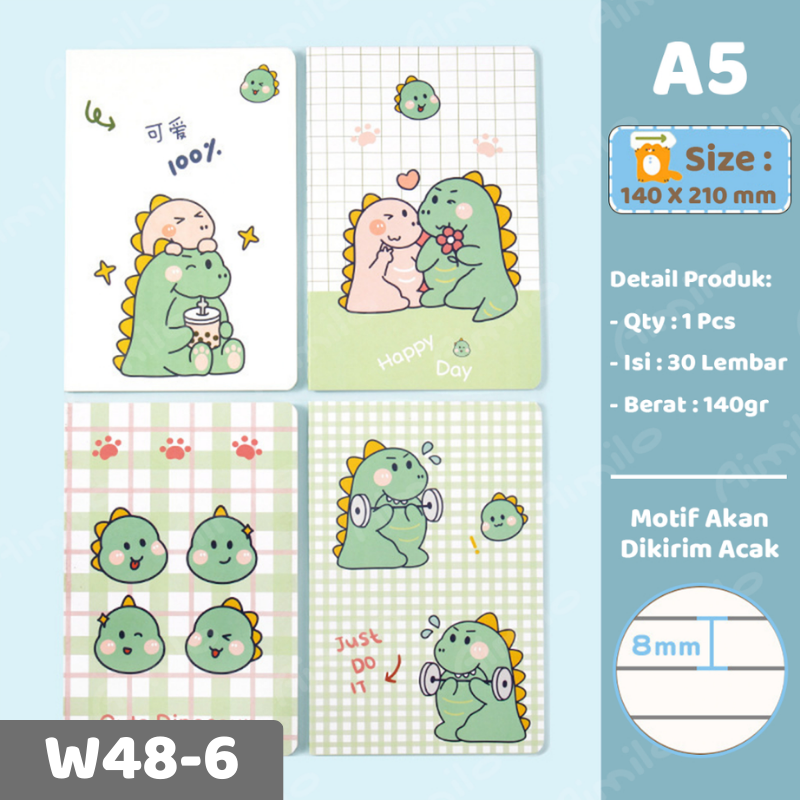 Aimilo Notebook A5 Buku Diary Aesthetic Buku Jurnal Buku Catatan Buku ...