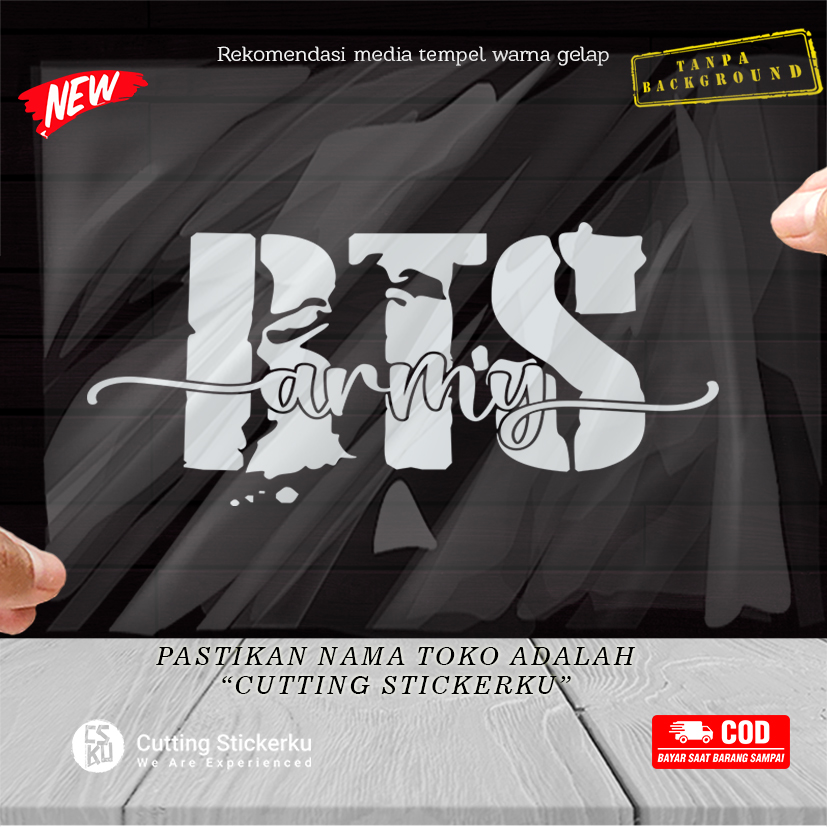 BTS Tipografi Tear Cutting Sticker Variasi Motor Mobil Sticker Kpop ...