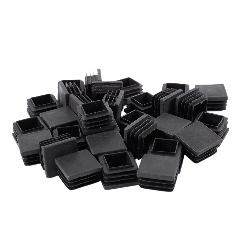 Plastic Square Tube Inserts End Blanking Caps 30mm x 30mm 30 Pcs Black ...