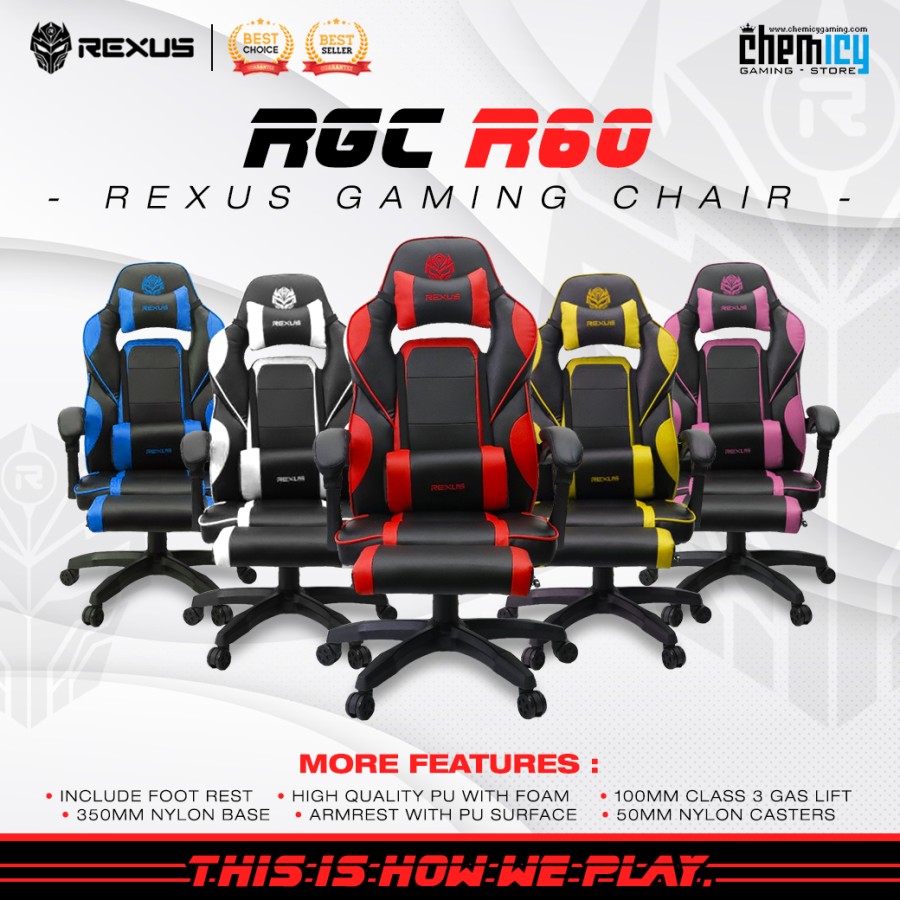 Rexus RGC R60 Gaming Chair / Kursi Gaming | Lazada Indonesia