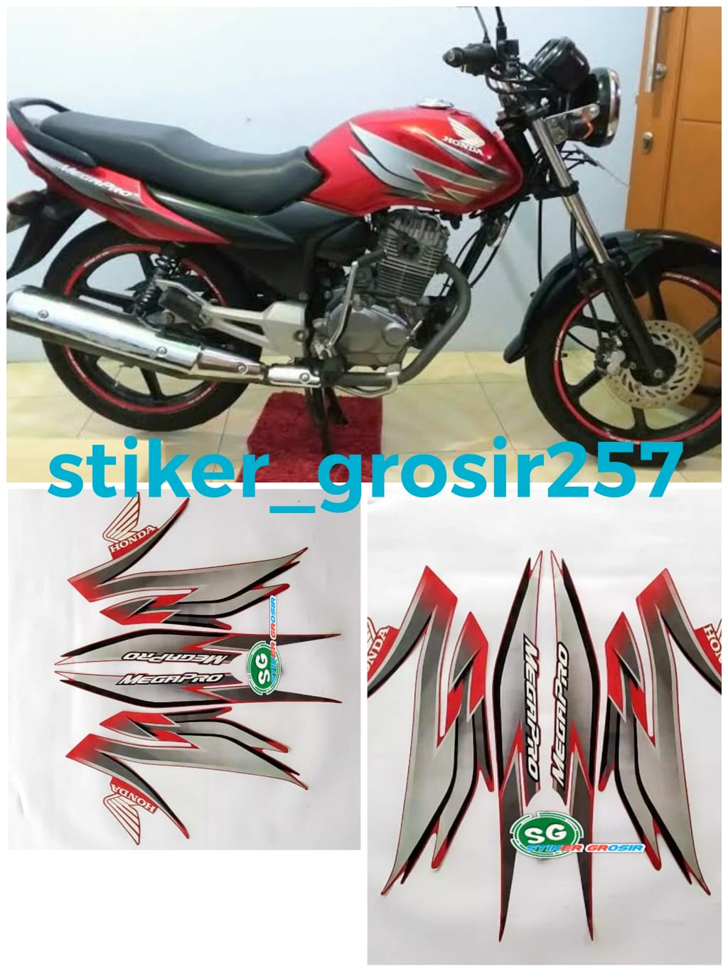STIKER STICKER FULL SET STRIPING LIST BODY MEGAPRO 2008 MEGA PRO PRIMUS ...