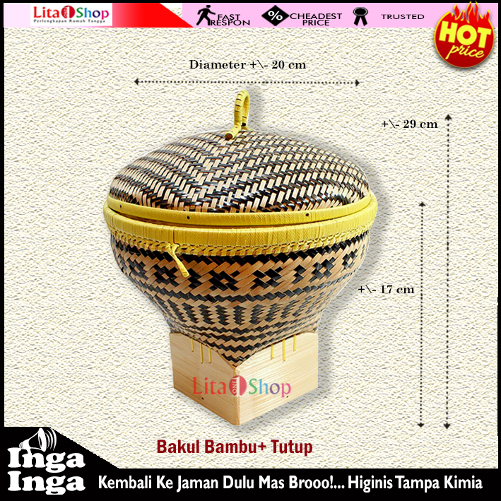 Bakul Nasi Bambu Tutup\ Boboko Batik / - D20 - Hitam | Lazada Indonesia