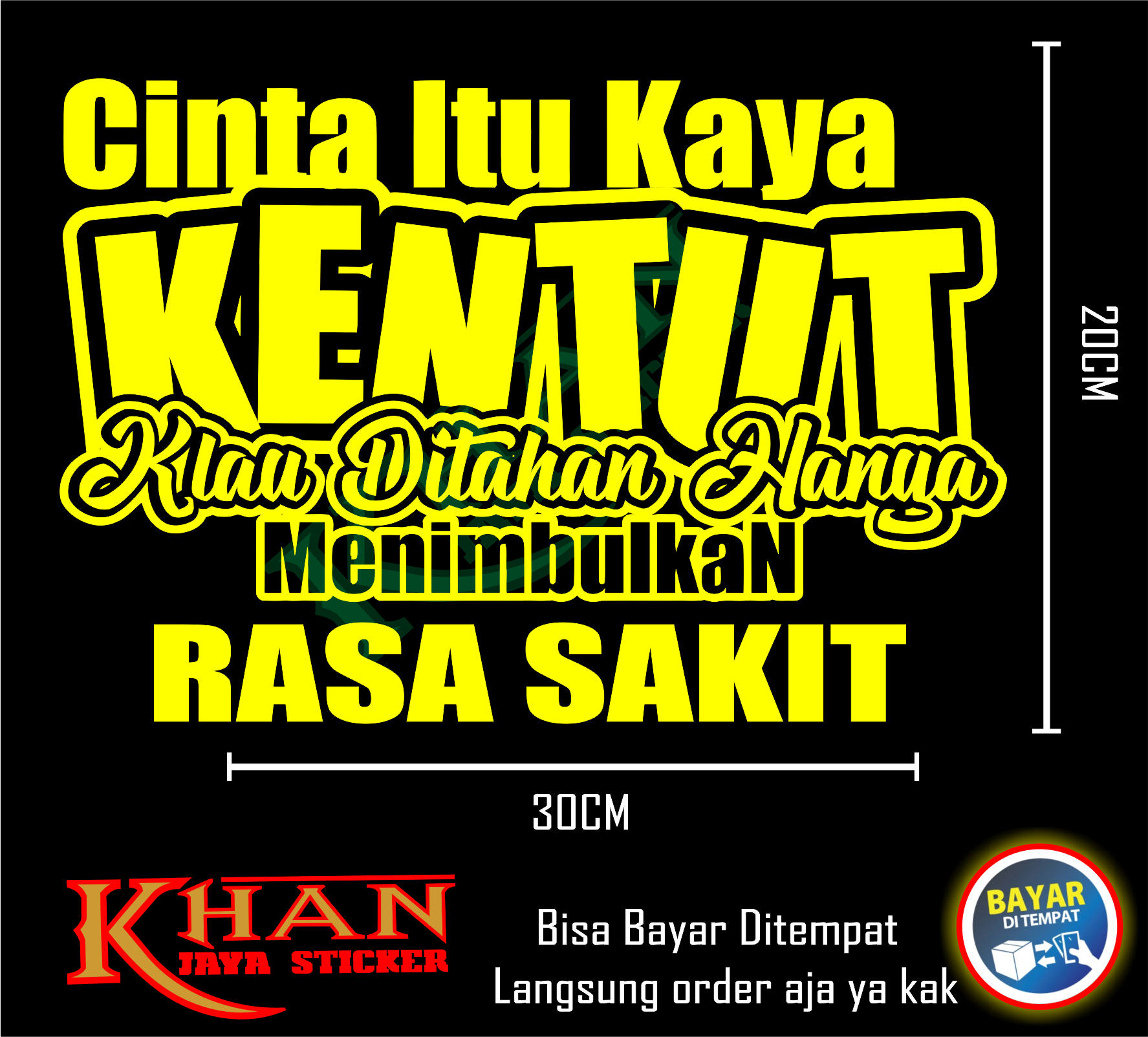 stiker mobil tulisan kata kata termurah untuk semua mobil CINTA ITU ...