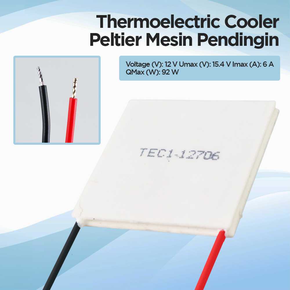 TEC Thermoelectric Cooler Peltier Mesin Pendingin - TEC1-12706 91.2W ...