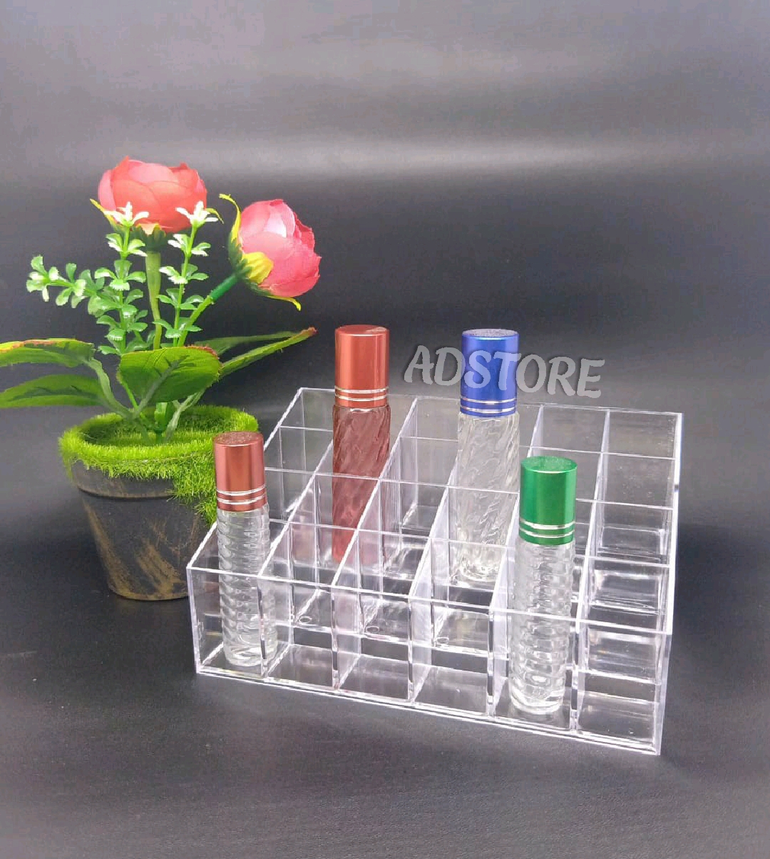 akrilik wadah tempat display mika parfum roll on 5ml 6ml 7ml 8ml 10ml ...