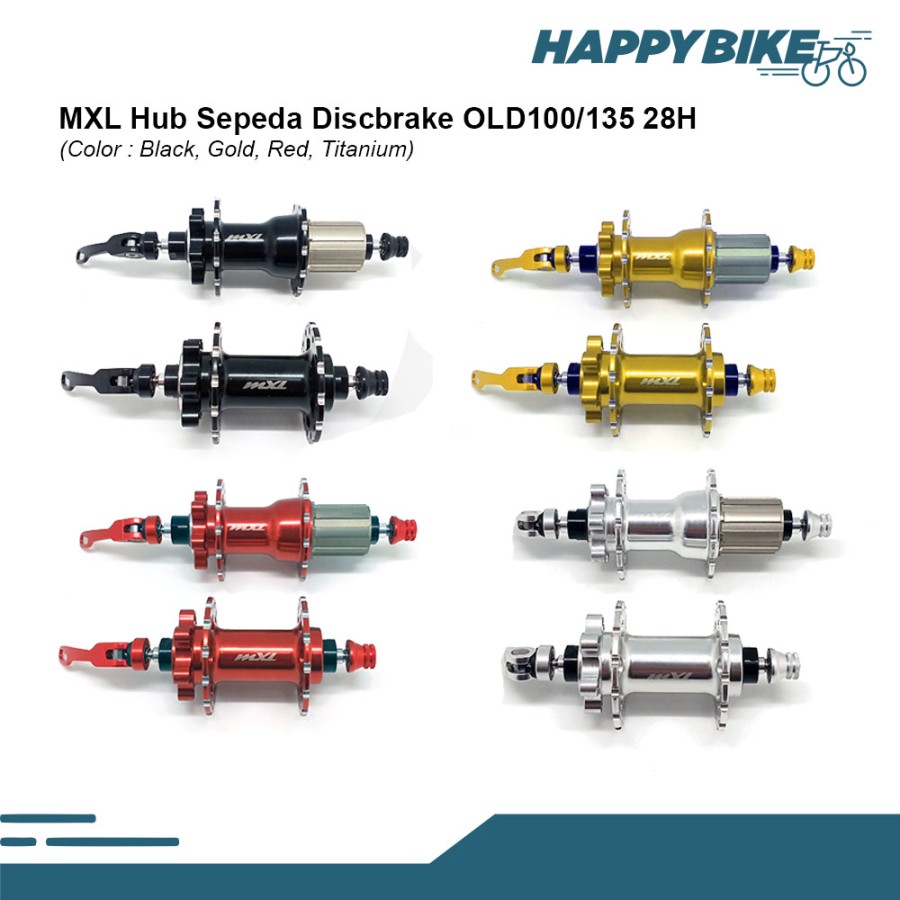 MXL Hub Freehub Sepeda Discbrake 28 Holes 6 Sealed 100mm x 135mm ...