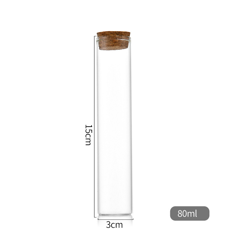 Isi 10 Tabung Kaca Tutup Cork Toples Tube Jar Tabung Kaca 80ml 100ml ...