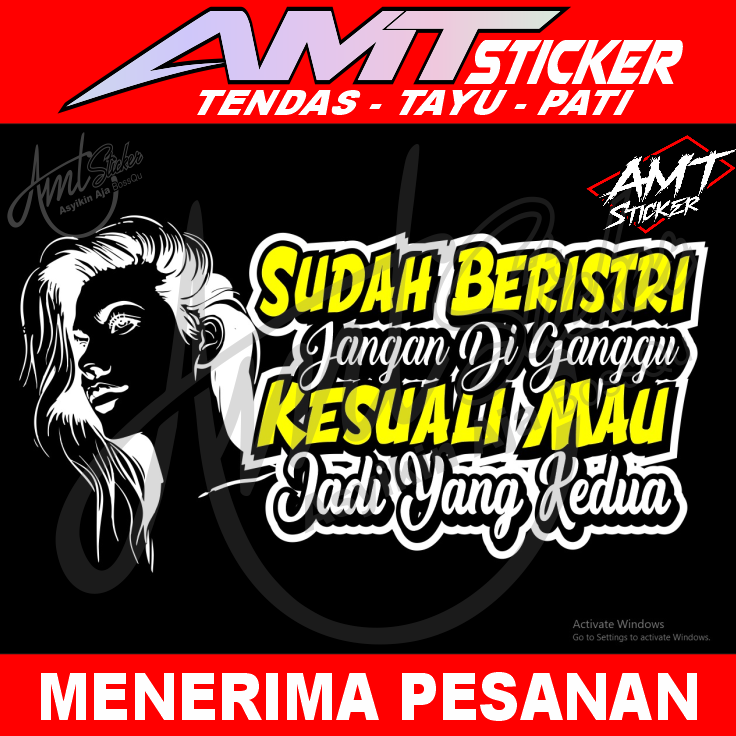 STIKER GAMBAR DAN TULISAN - STIKER CUTTING GAMBAR CEWE UKURAN 45X30CM ...