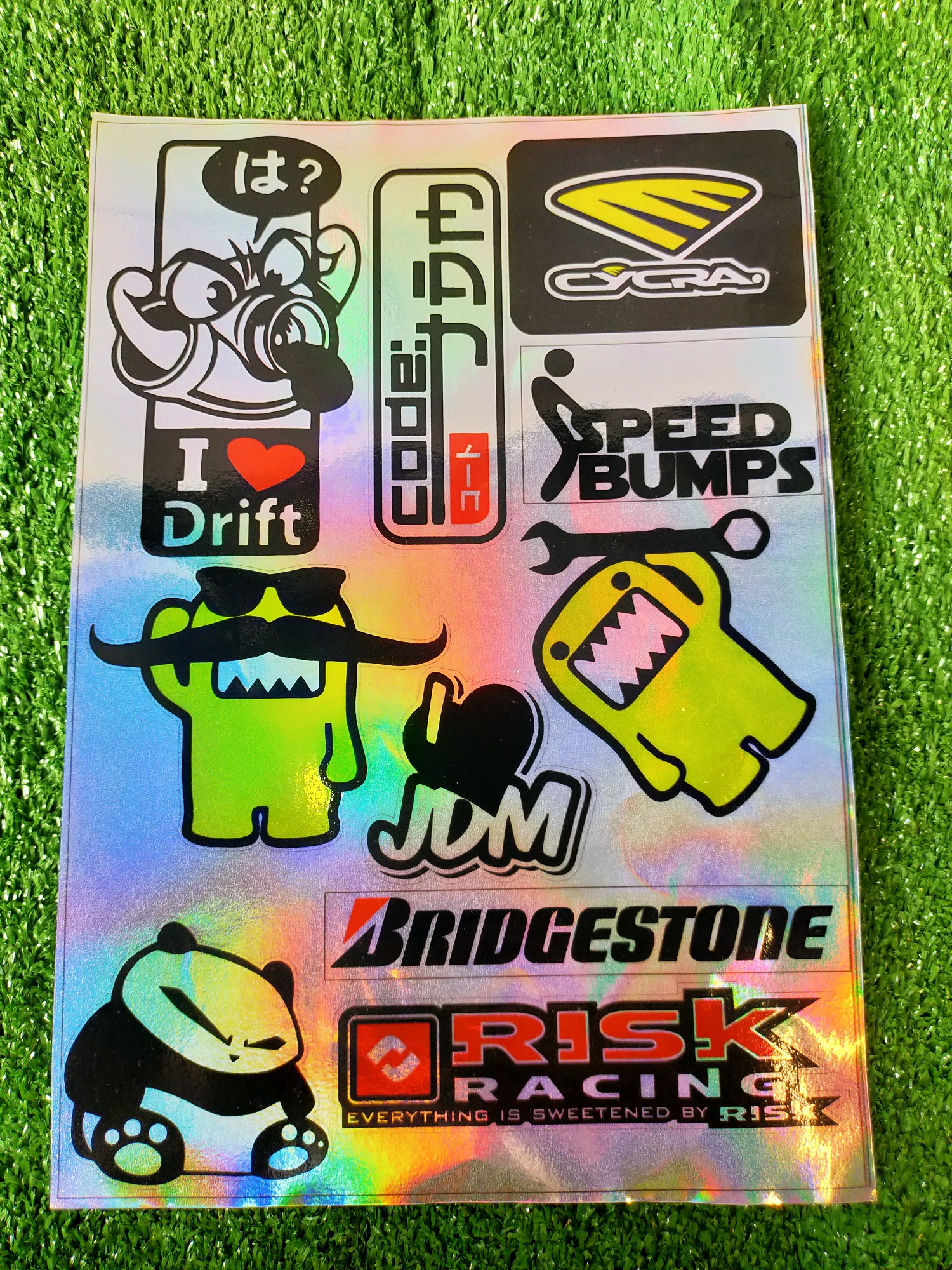 STIKER JDM SPONSOR LOGO HOLOGRAM RACING , UNTUK MOTOR, HELM, MOBIL ...