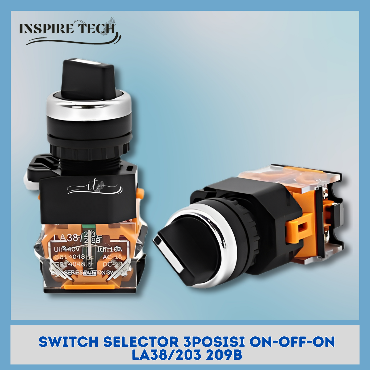 SELECTOR SWITCH 3 POSISI & 2 posisi ON-OFF-ON LA38/203 10A 22mm ...