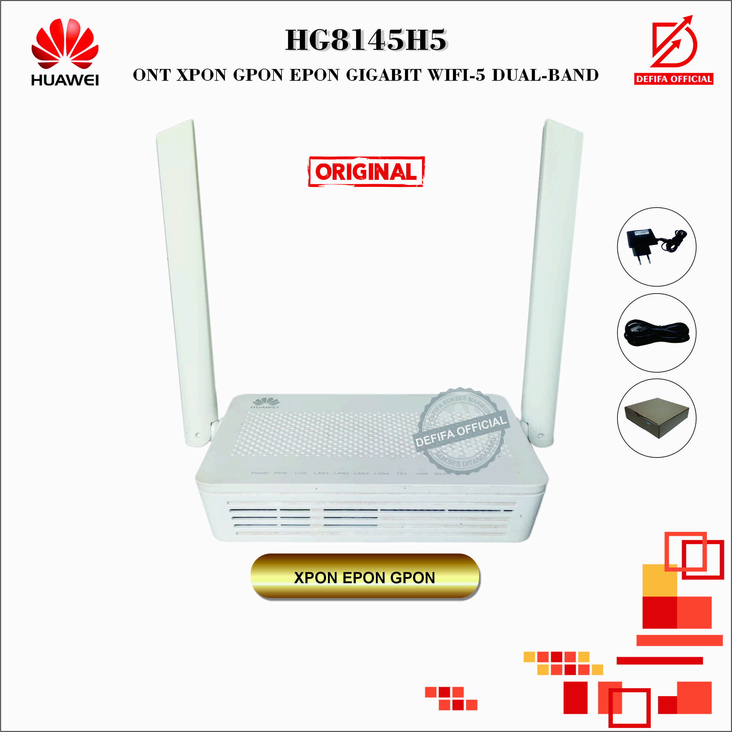 Modem Fiber Optik ONT Huawei HG8145V5 Wireless Wifi Router Gigabit GPON EPON XPON ONU | Lazada ...