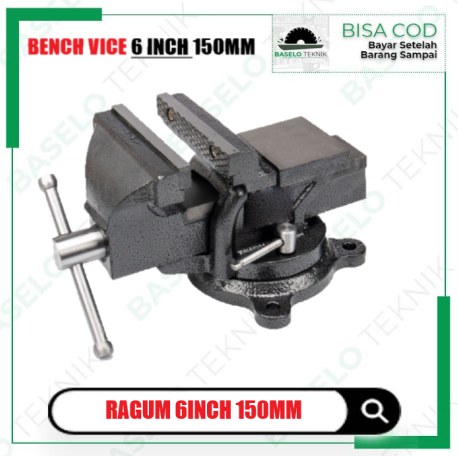 Ragum Catok Besi Duduk Jumbo Bench Vise 6inch 150mm Ragum Putar 360 ...
