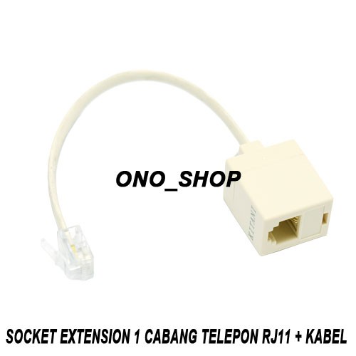 Socket Extension 1 Cabang Telepon RJ11 + Kabel | Lazada Indonesia