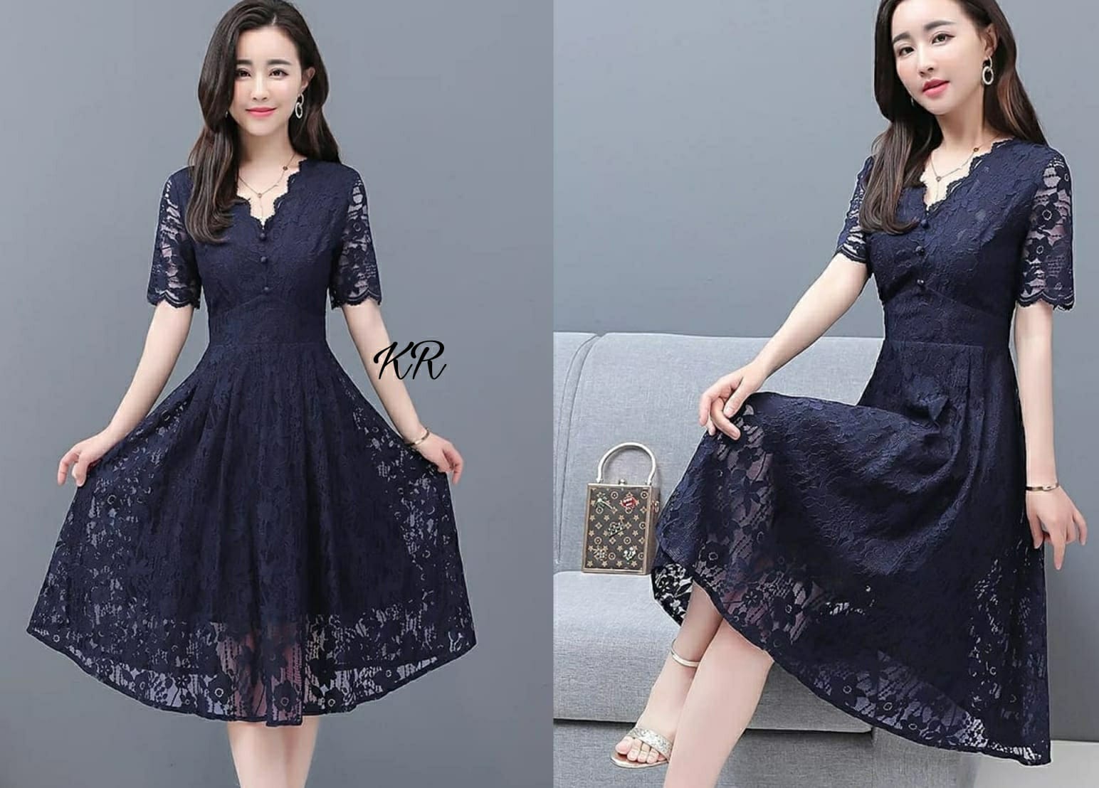 Dress Manuela - Dress brukat brokat - Dress pesta wanita - Dress Natal ...