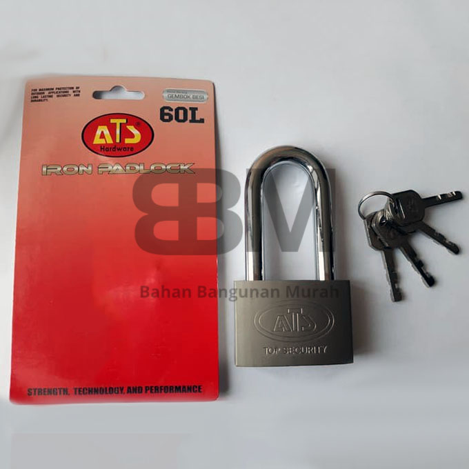 Gembok Putih Pendek 30mm 40mm ATS / Gembeok Besi Chrome 50mm 60mm ATS ...